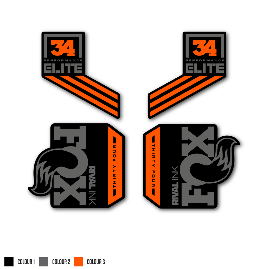 Fox 34 Performane Elite Mtb Fork Stickers | Rival Ink Design Co