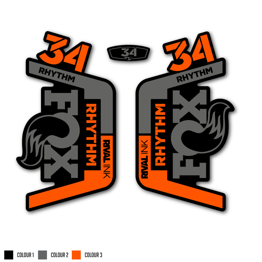 Fox 34 Rhythm Mtb Fork Stickers | Rival Ink Design Co