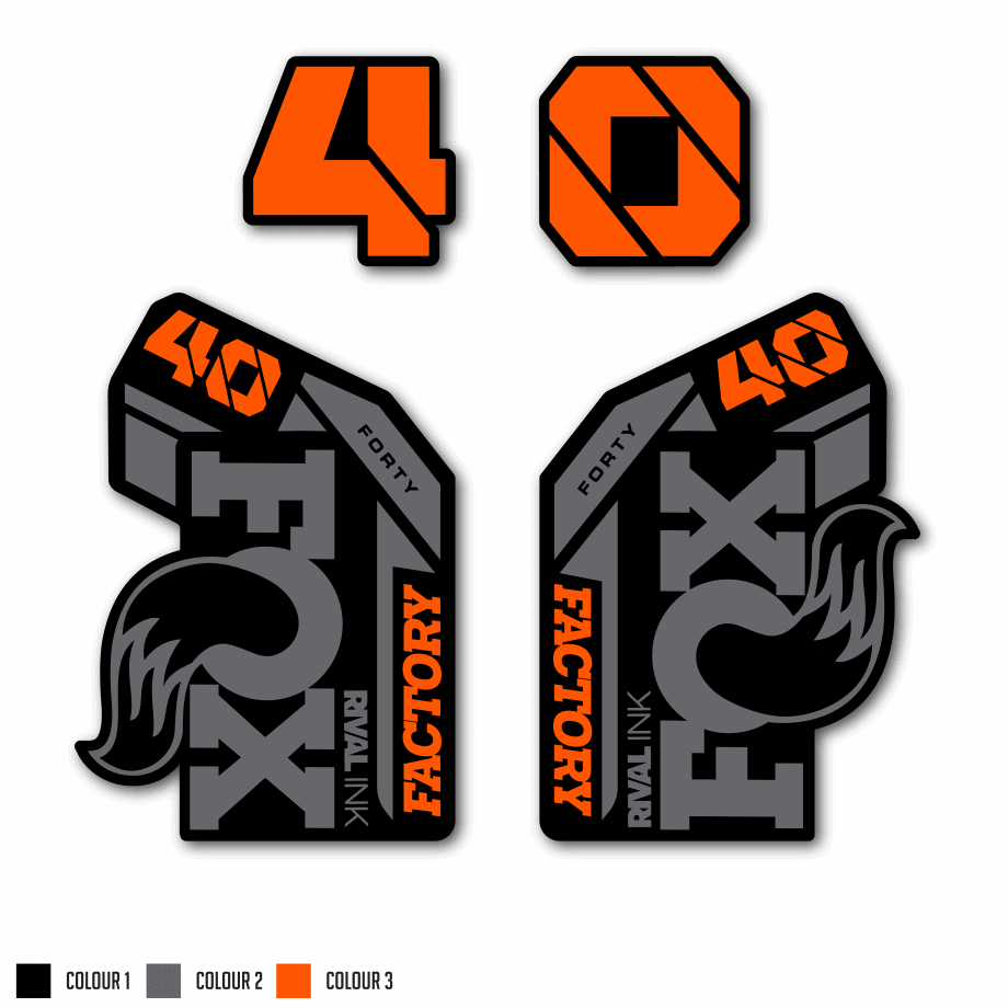 Fox 40 Factory Mtb Fork Stickers | Rival Ink Design Co
