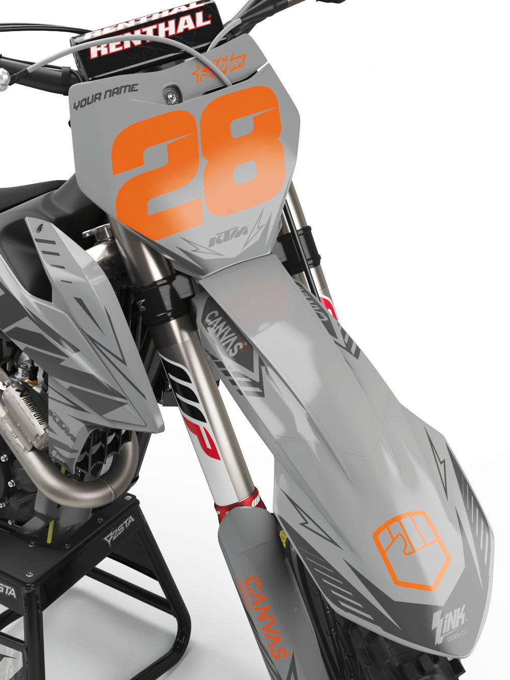 KTM HIGHLIGHTER GREY Graphics Kit – Rival Ink Design Co