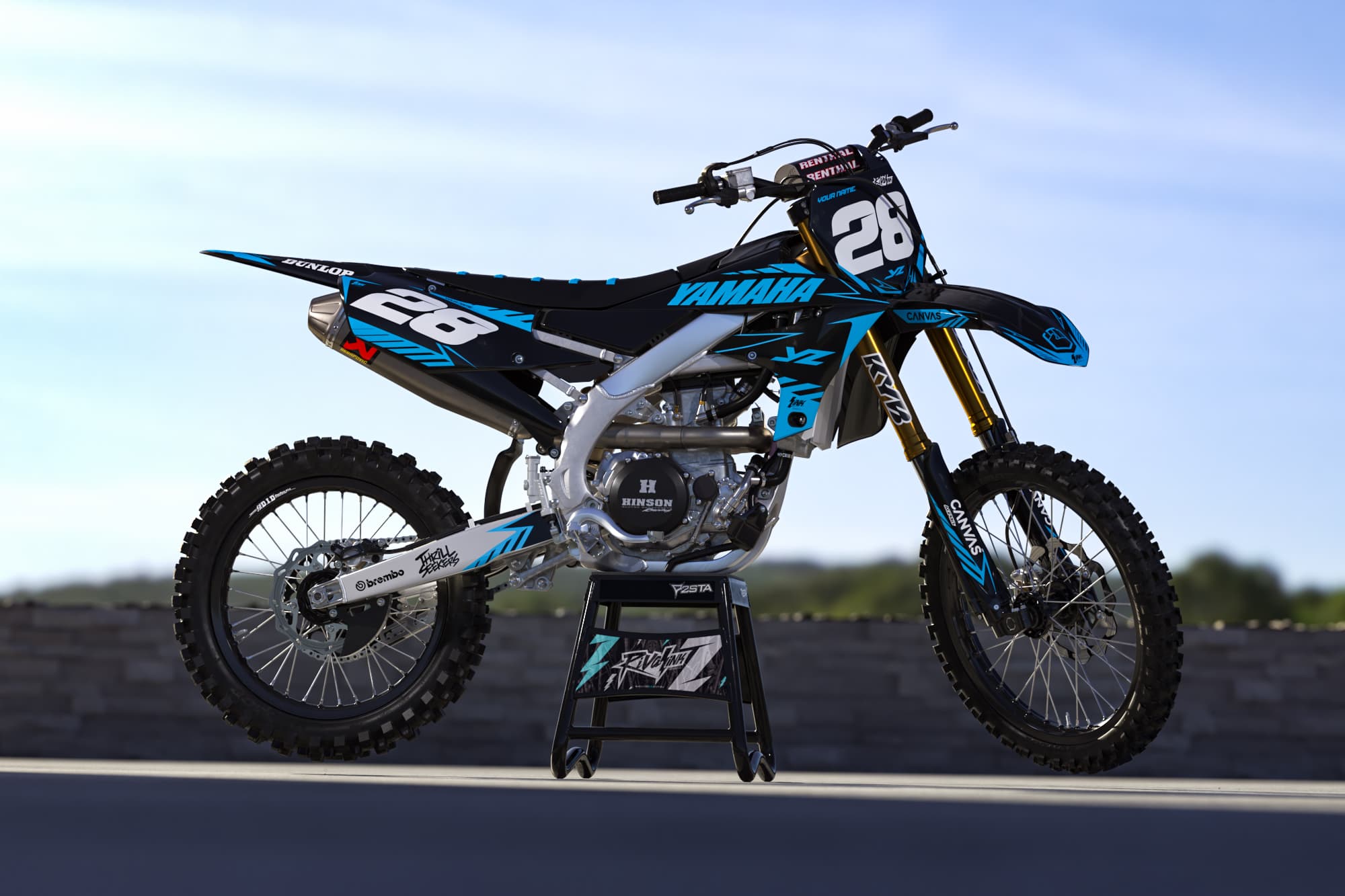 Yamaha HIGHLIGHTER LIGHT BLUE Graphics Kit – Rival Ink Design Co