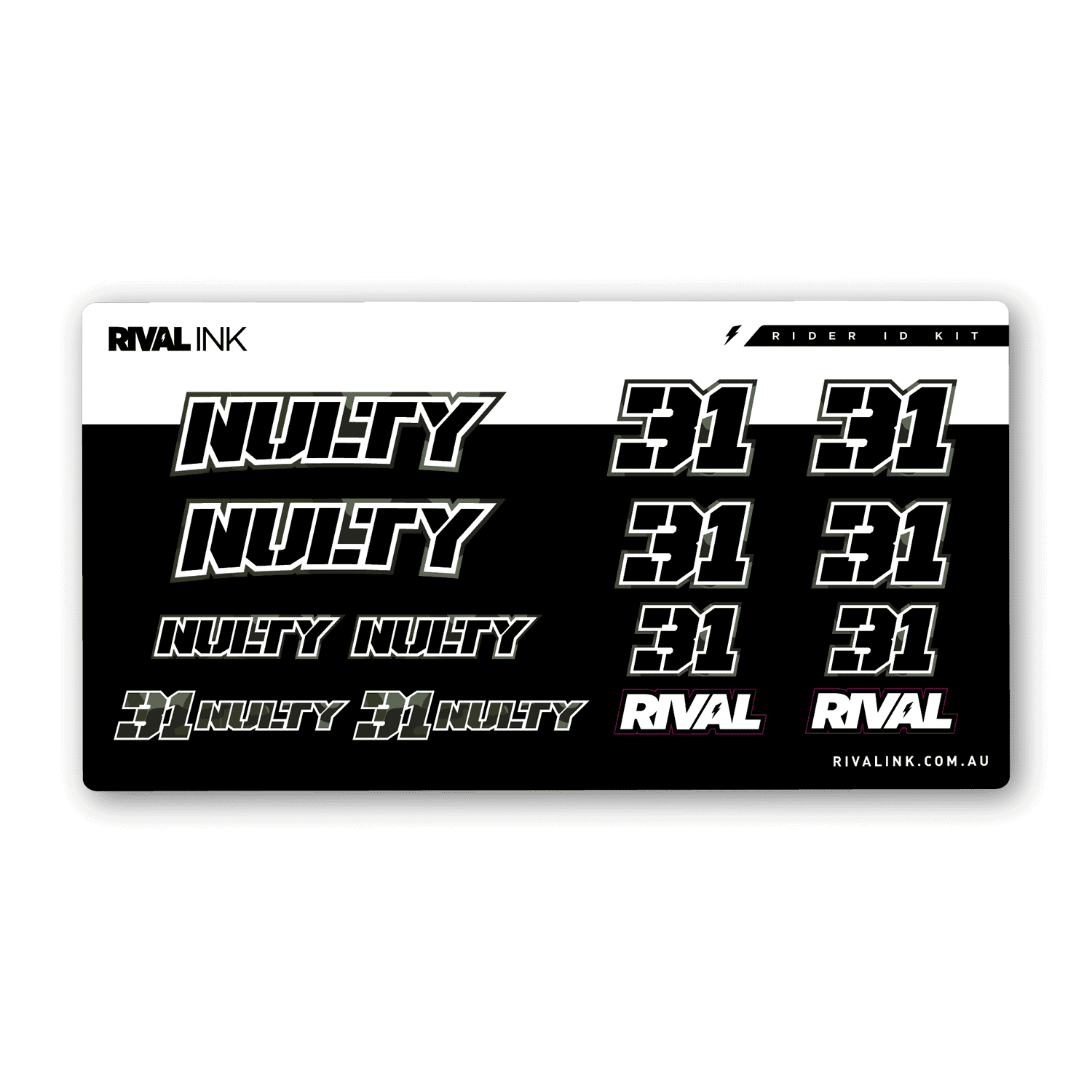 HELMET I.D KIT - Counter | Rival Ink Design Co