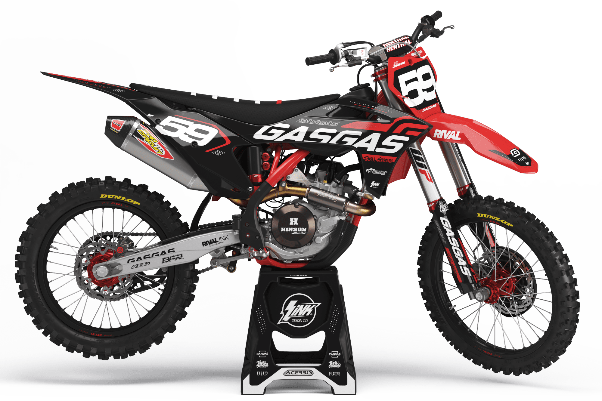 GASGAS PRESET BLACK Graphics Kit – Rival Ink Design Co