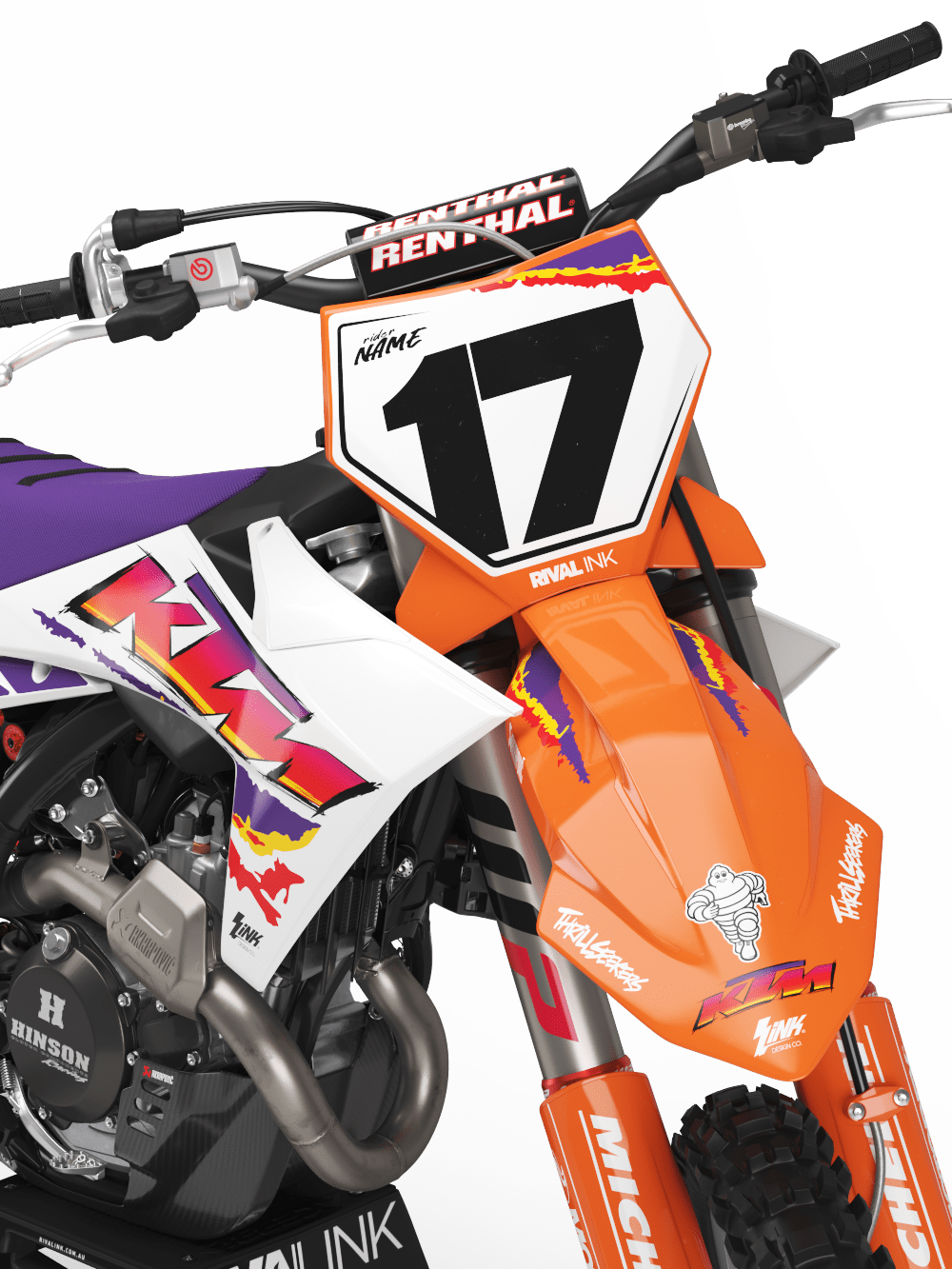 KTM RETRO 95 ORANGE Graphics Kit – Rival Ink Design Co
