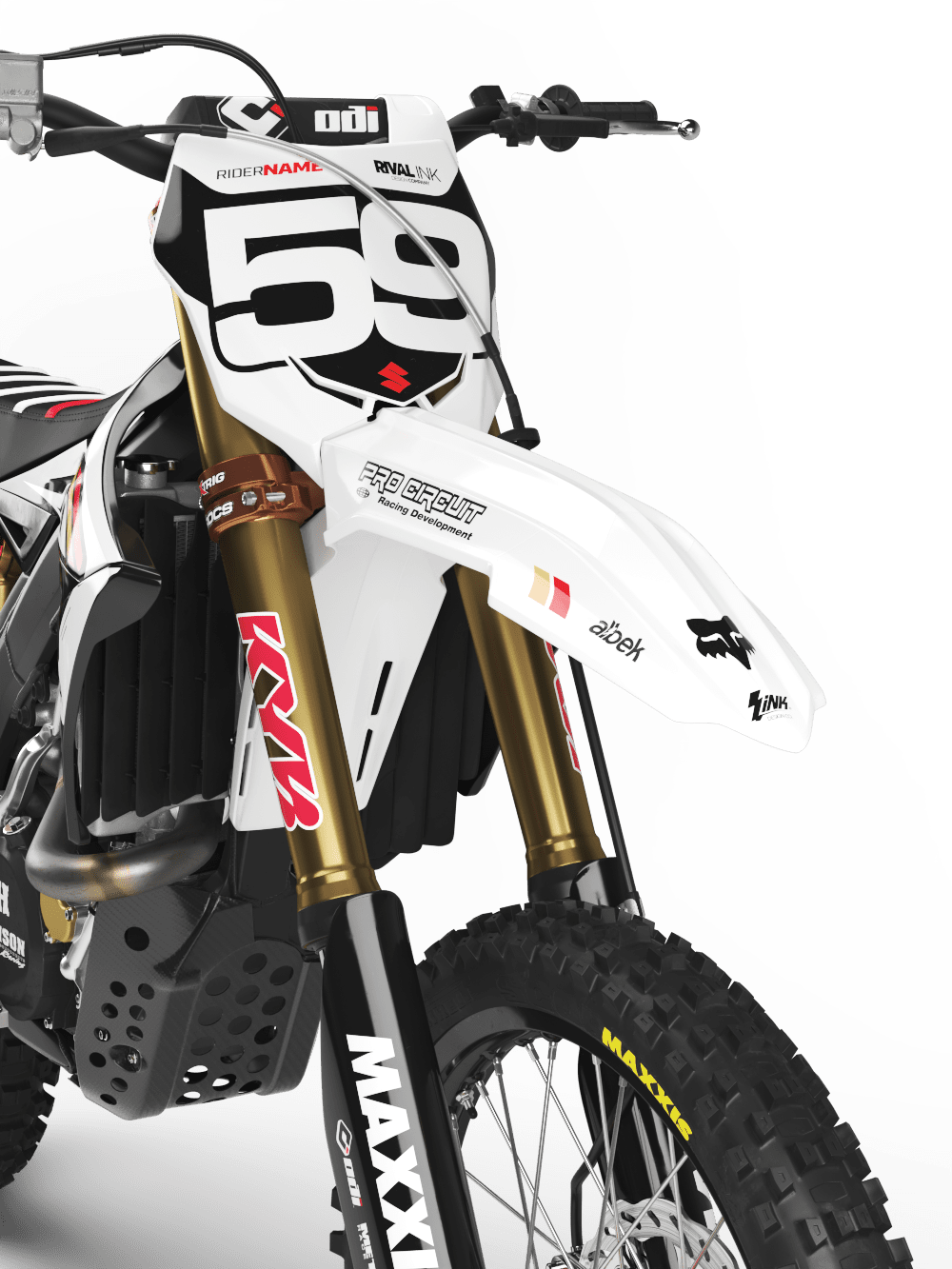 Suzuki CRUCIAL WHITE Graphics Kit – Rival Ink Design Co