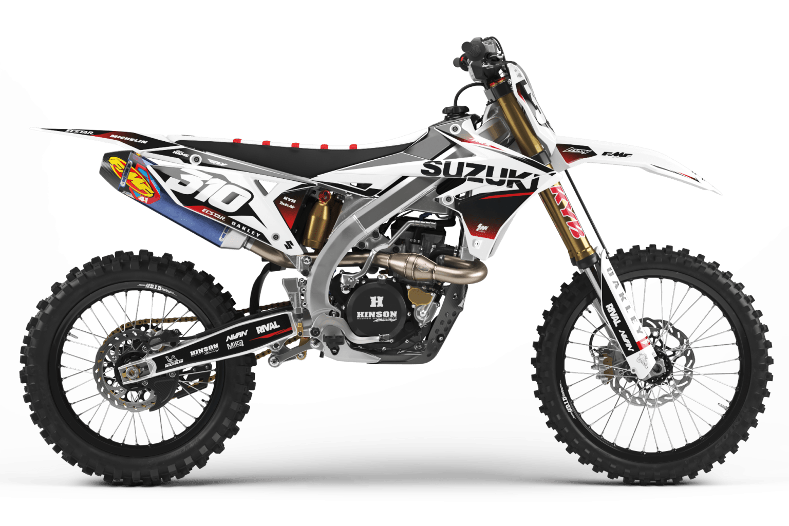 Suzuki KICKSTART WHITE Graphics Kit | Rival Ink Design Co