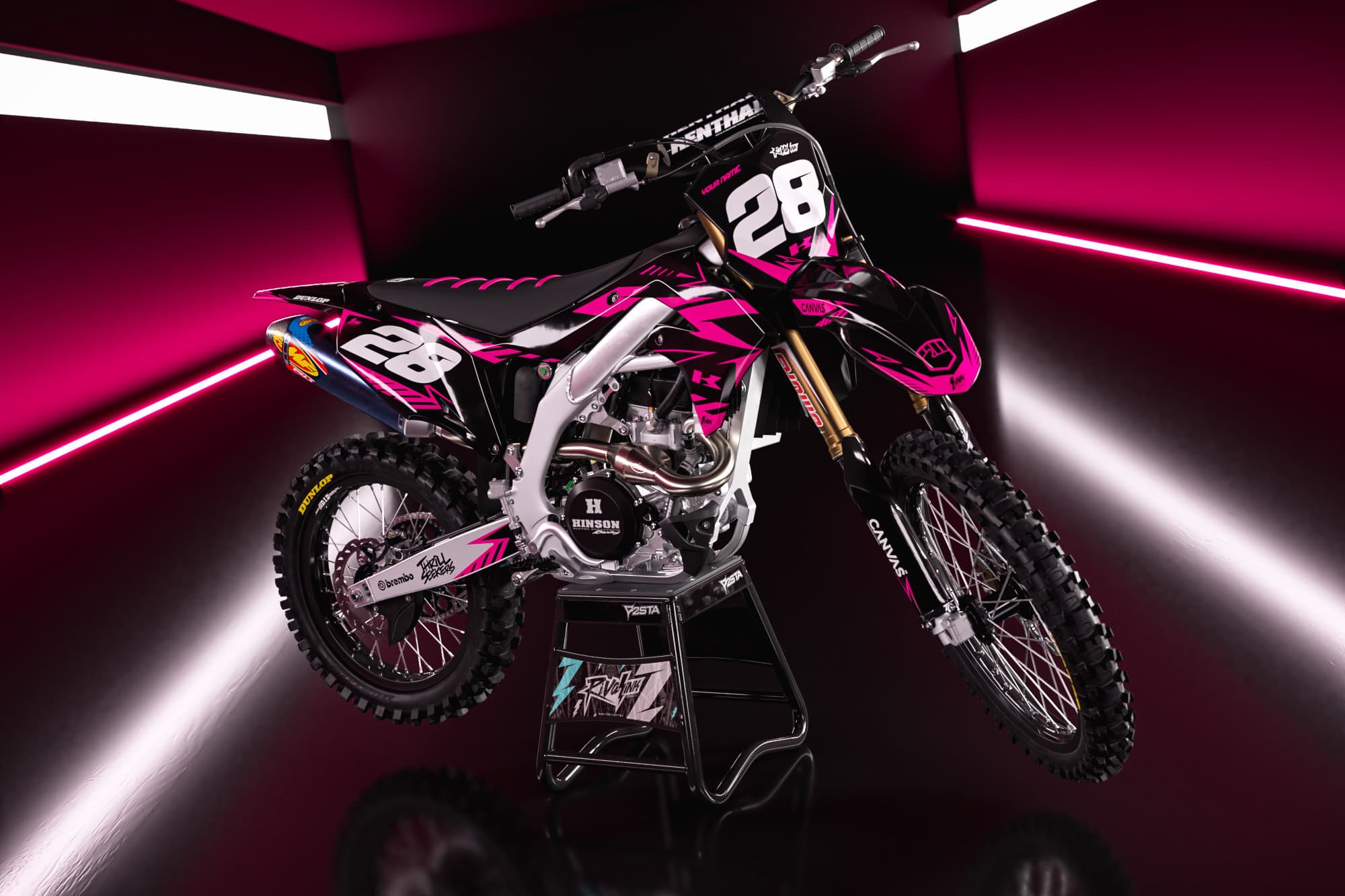 Kawasaki HIGHLIGHTER PINK Graphics Kit – Rival Ink Design Co