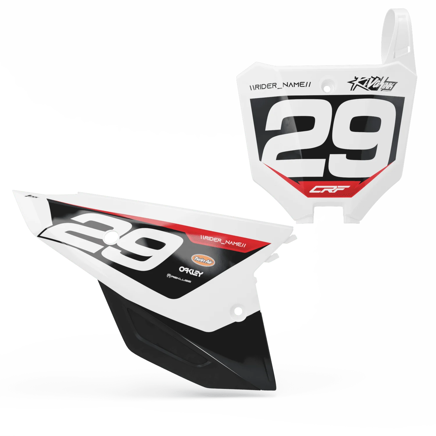 Dirt Bike Number Plate Graphics - Easy to Apply MX Plate Decals