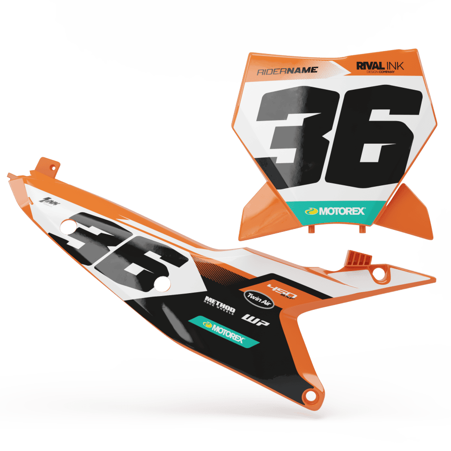 Dirt Bike Number Plate Graphics - Easy to Apply MX Plate Decals