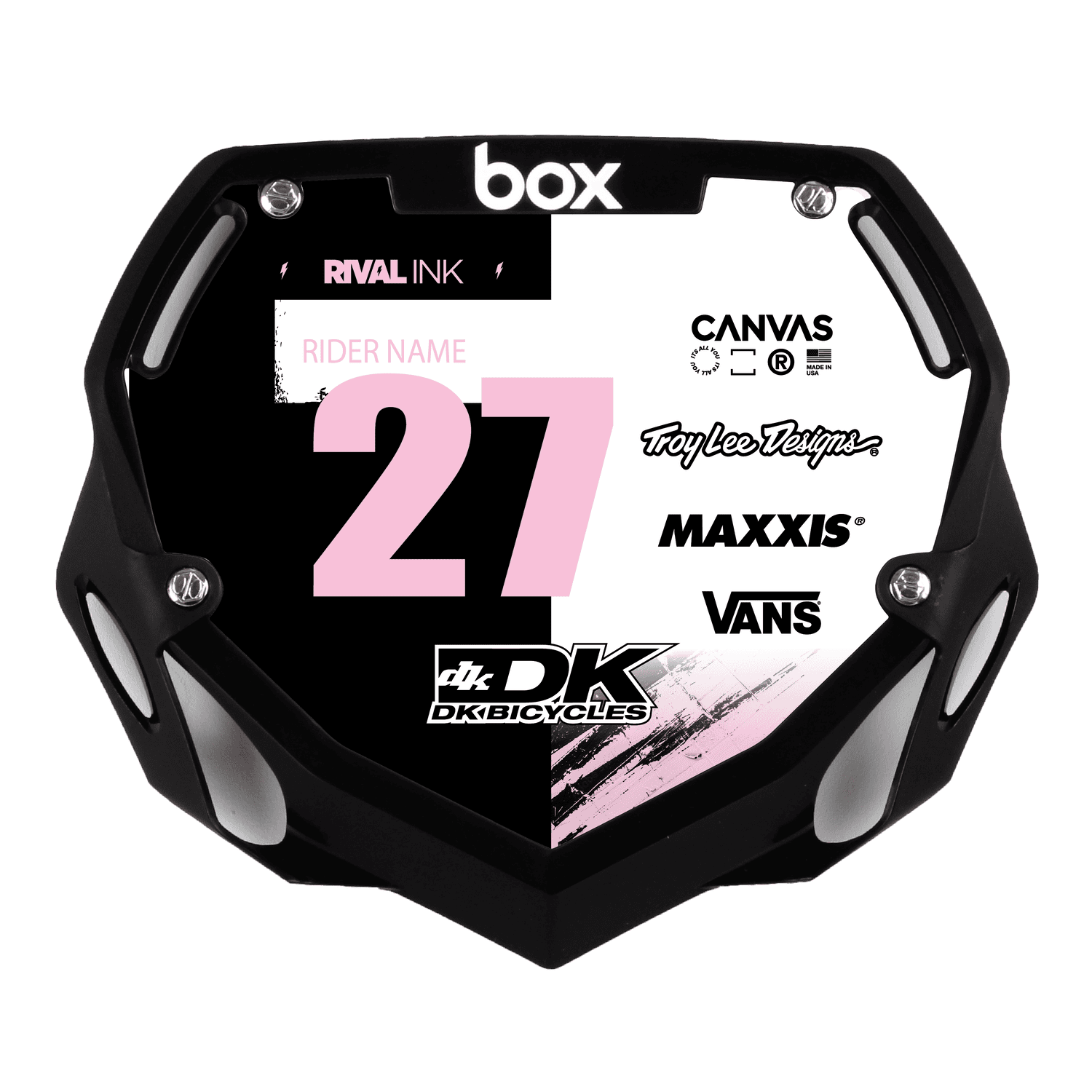 BOX Custom BMX Plate SCRATCH PINK | Rival Ink Design Co