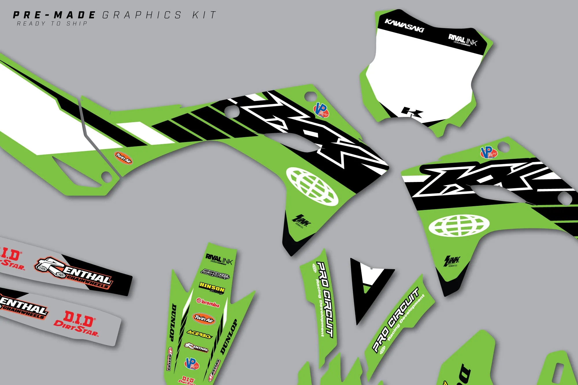 KAWASAKI KX250 2025 KX450 24-25 Works Pre-Made Graphics Kit | Rival Ink ...