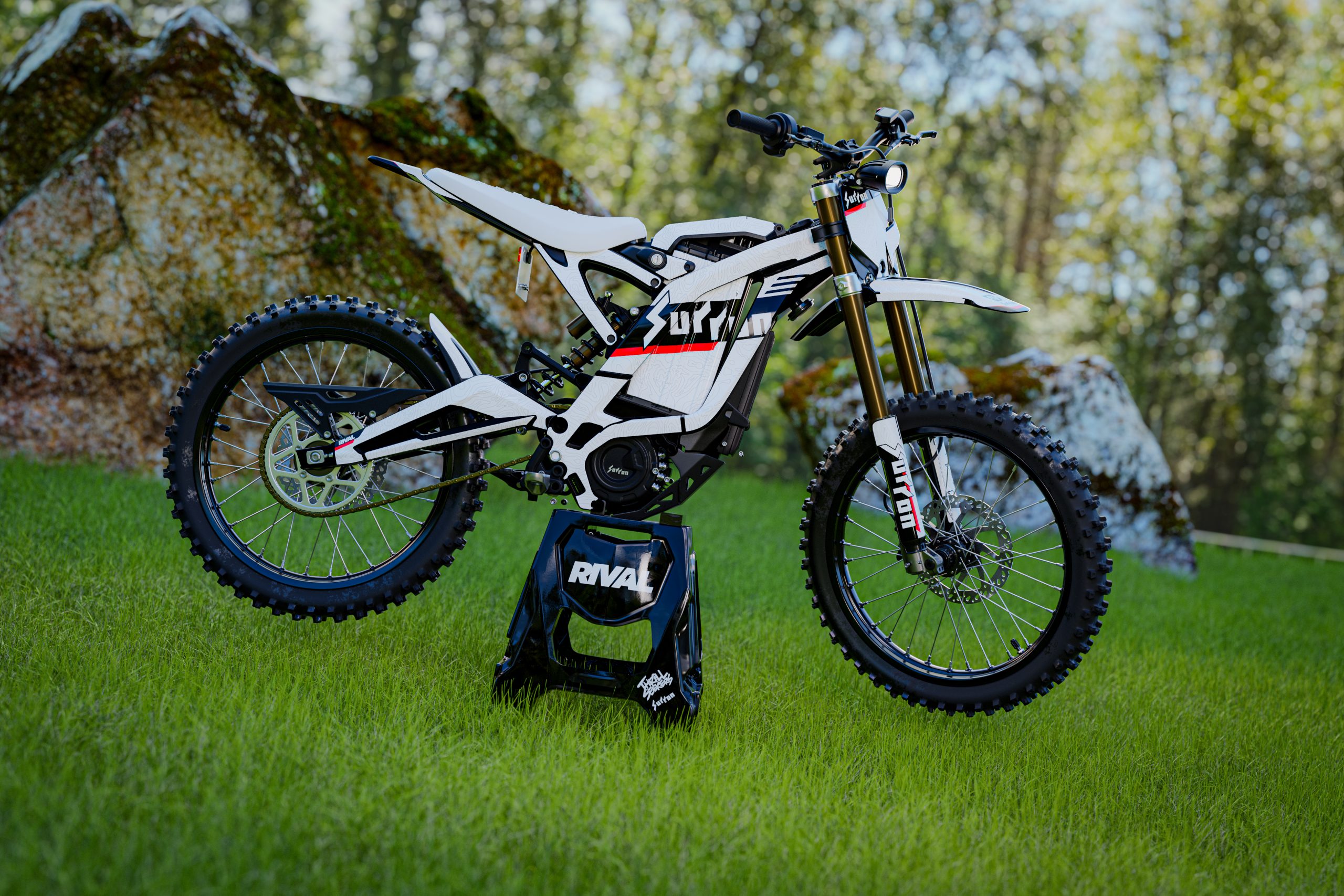 Surron E-Bike GEO WHITE Graphics Kit | Rival Ink Design Co