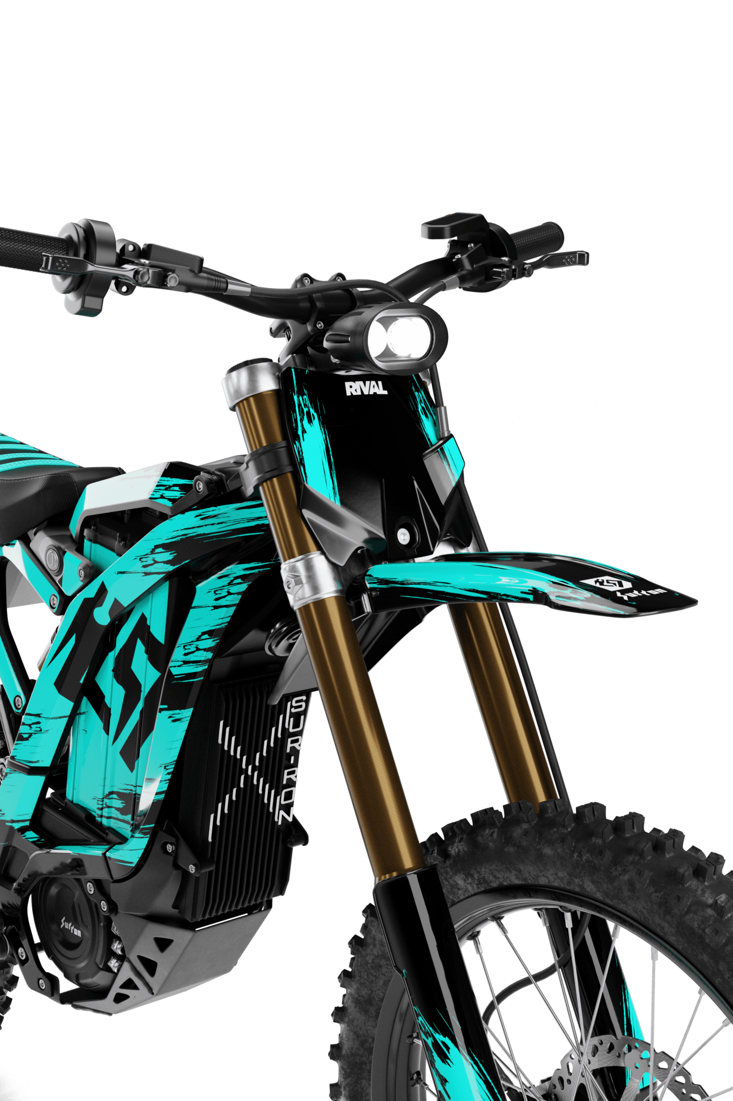 Surron E-Bike SCRATCHED TEAL Graphics Kit | Rival Ink Design Co
