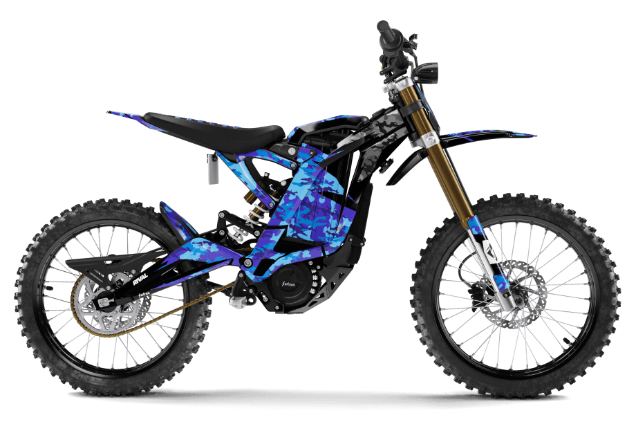 Surron E-Bike CAMO BLUE Graphics Kit | Rival Ink Design Co