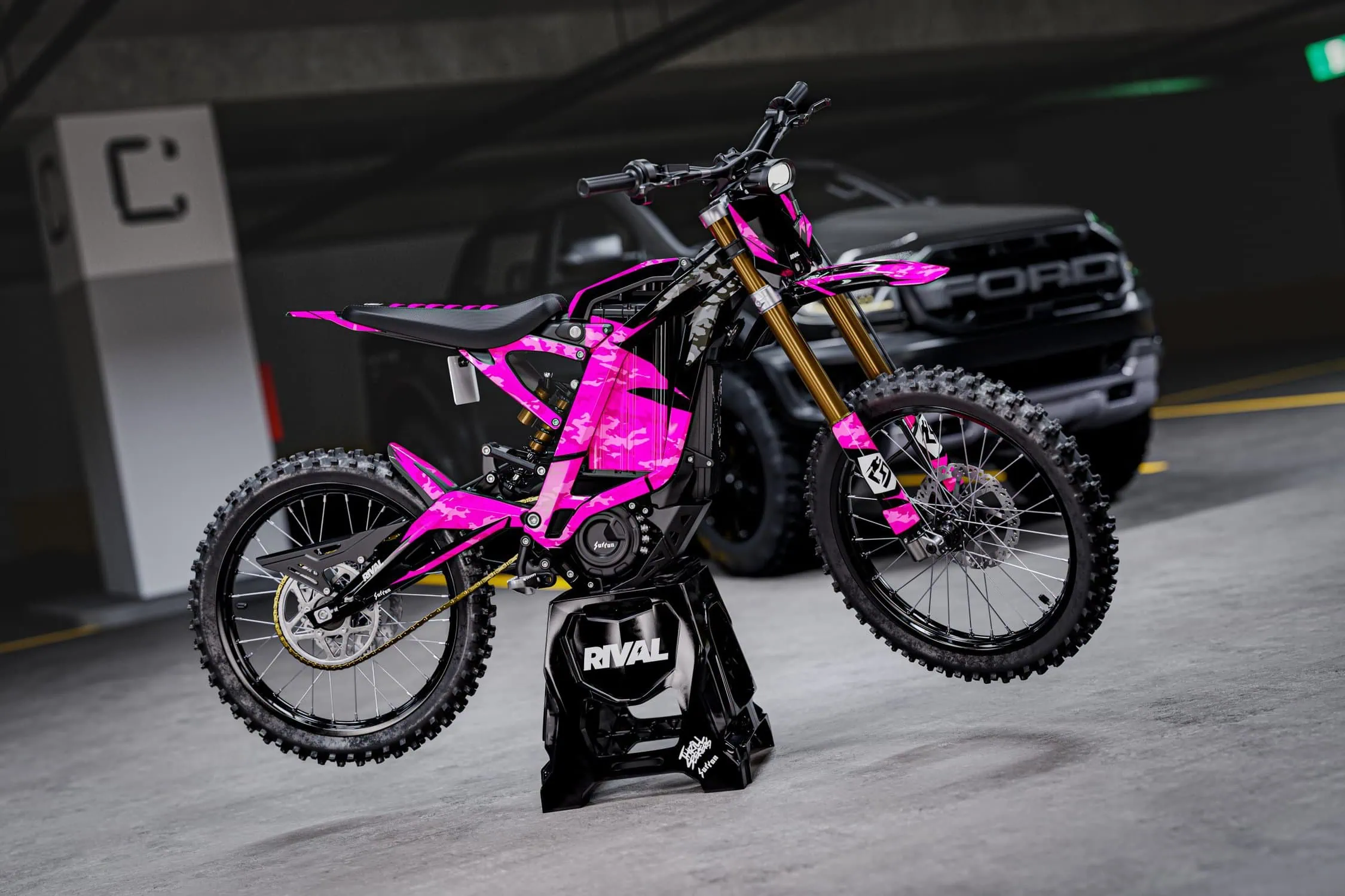 Surron E-Bike CAMO PINK Graphics Kit | Rival Ink Design Co