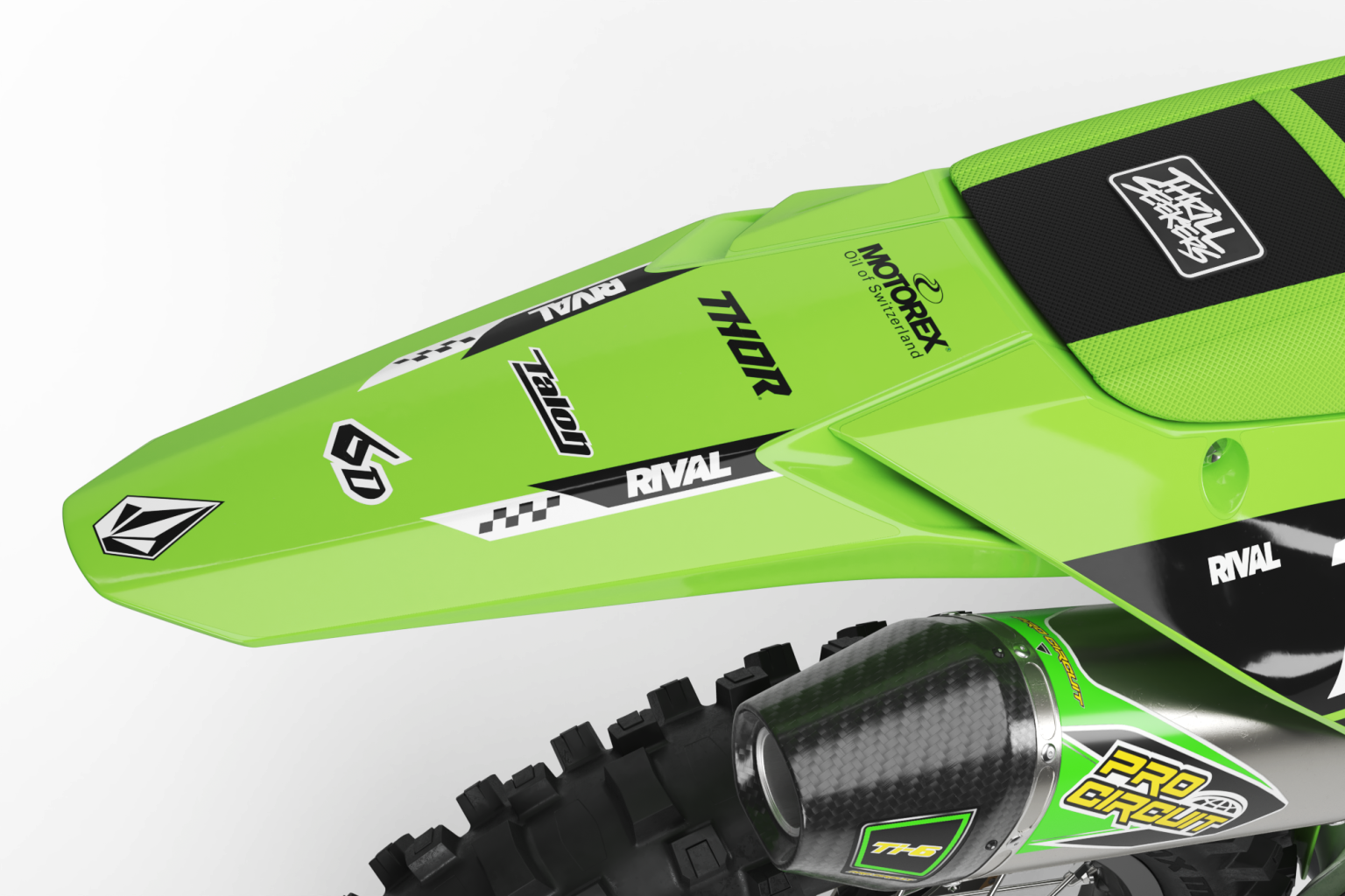 KAWASAKI TRACKED GREEN Graphics Kit | Rival Ink Design Co