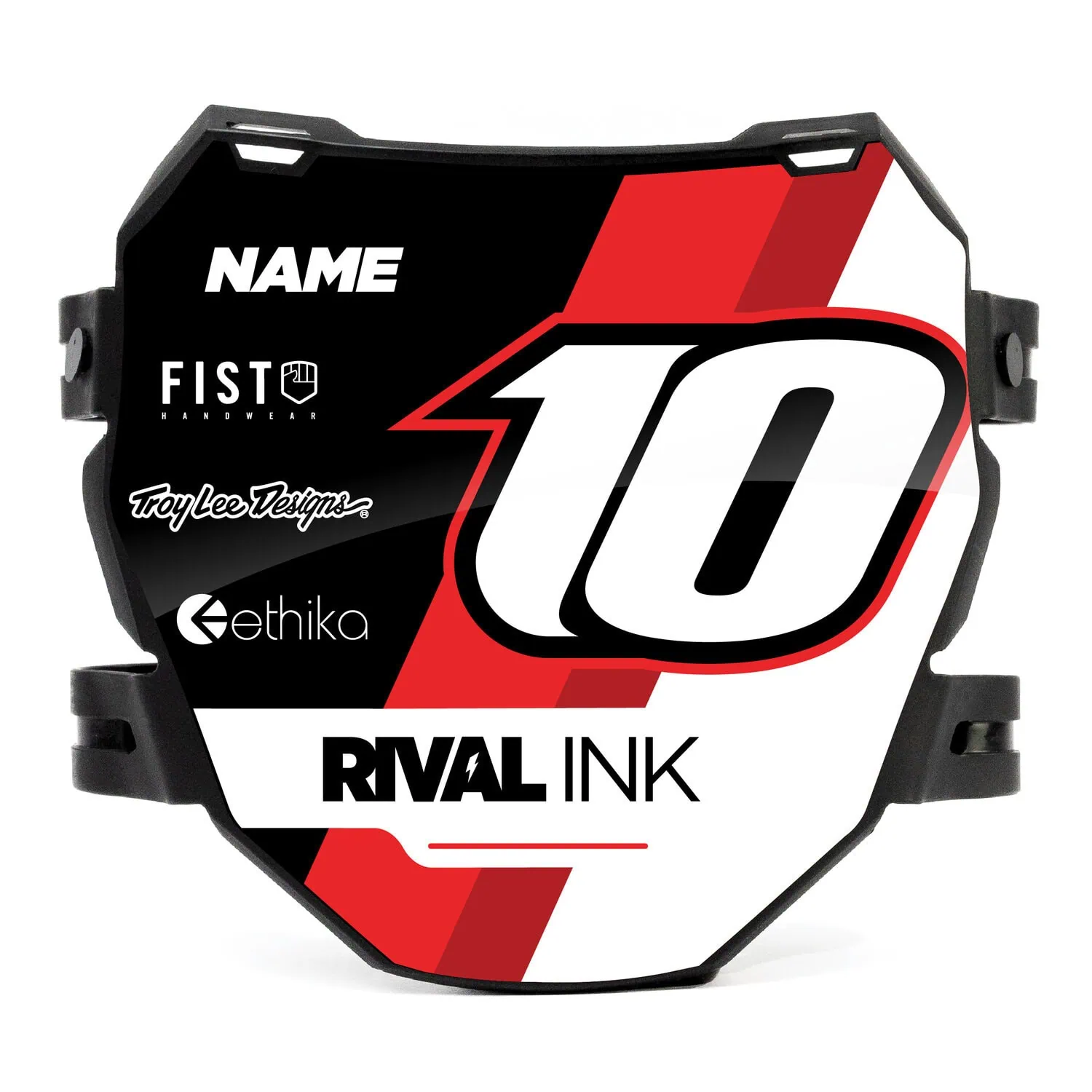 ODI MTB DH Number Plate BLAZE RED | Rival Ink Design Co